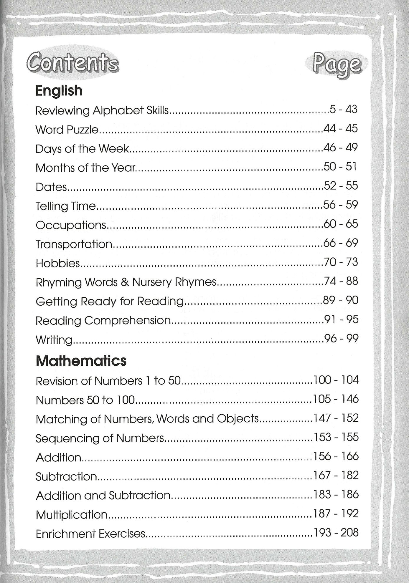 Learning is Fun. FIRST ENGLISH & MATHS WKBK-UPDATED