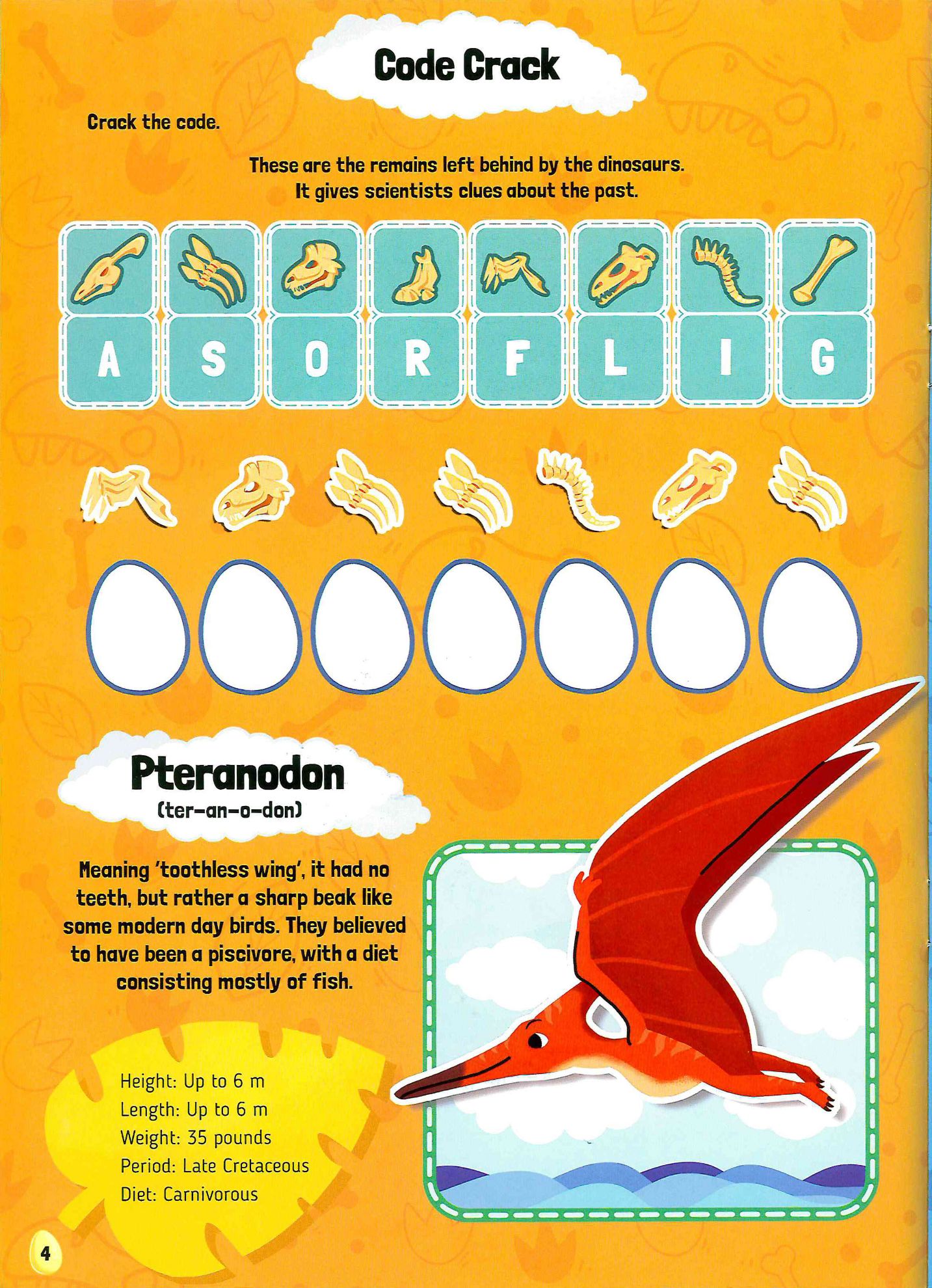 Learning is Fun. SMART KIDS DINOSAURS STICKER AND ACTIVITY BOOK-FLYING