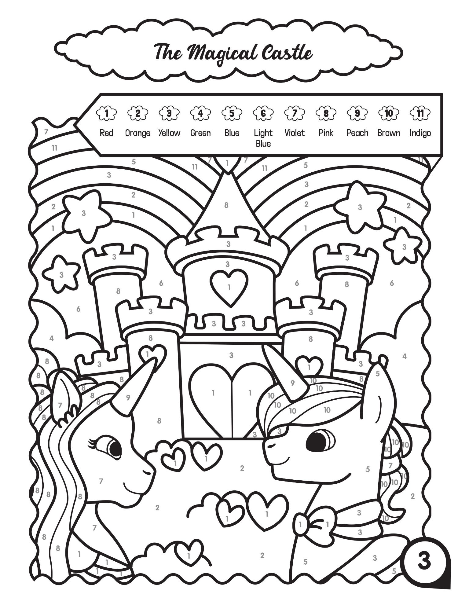 Learning is Fun. SMART KIDS COLOR BY NUMBER-RAINBOW UNICORNS