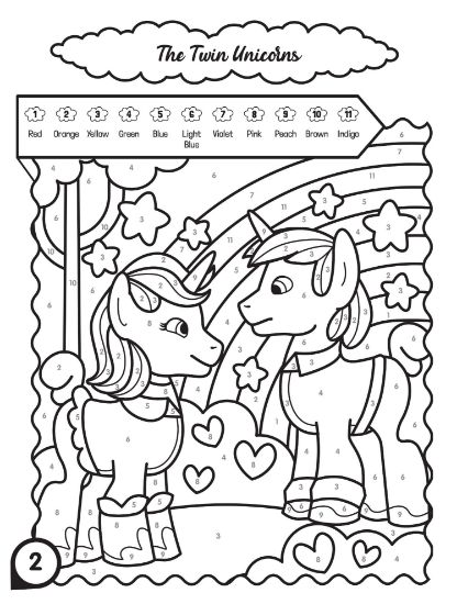 Learning is Fun. SMART KIDS COLOR BY NUMBER-RAINBOW UNICORNS