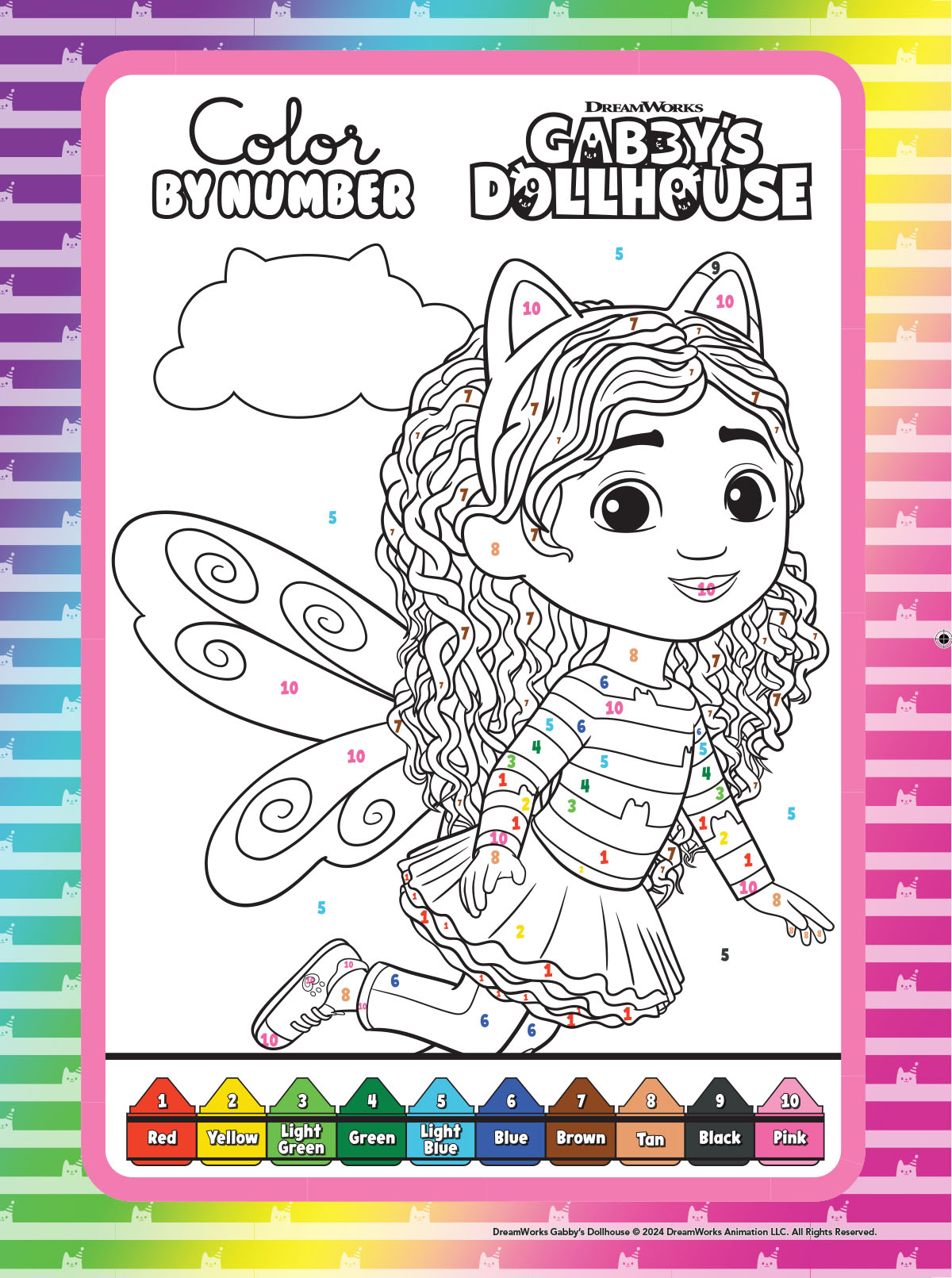 Learning is Fun. GABBY'S DOLLHOUSE COLOR BY NUMBER